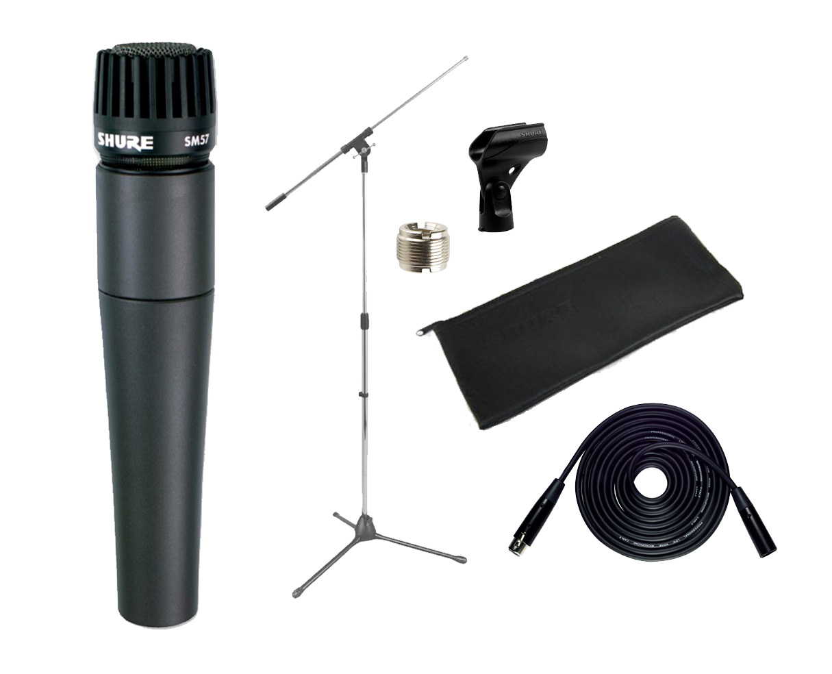 Shure SM57 Instrument Mic +XLR Cable + Stand SM57LC 57